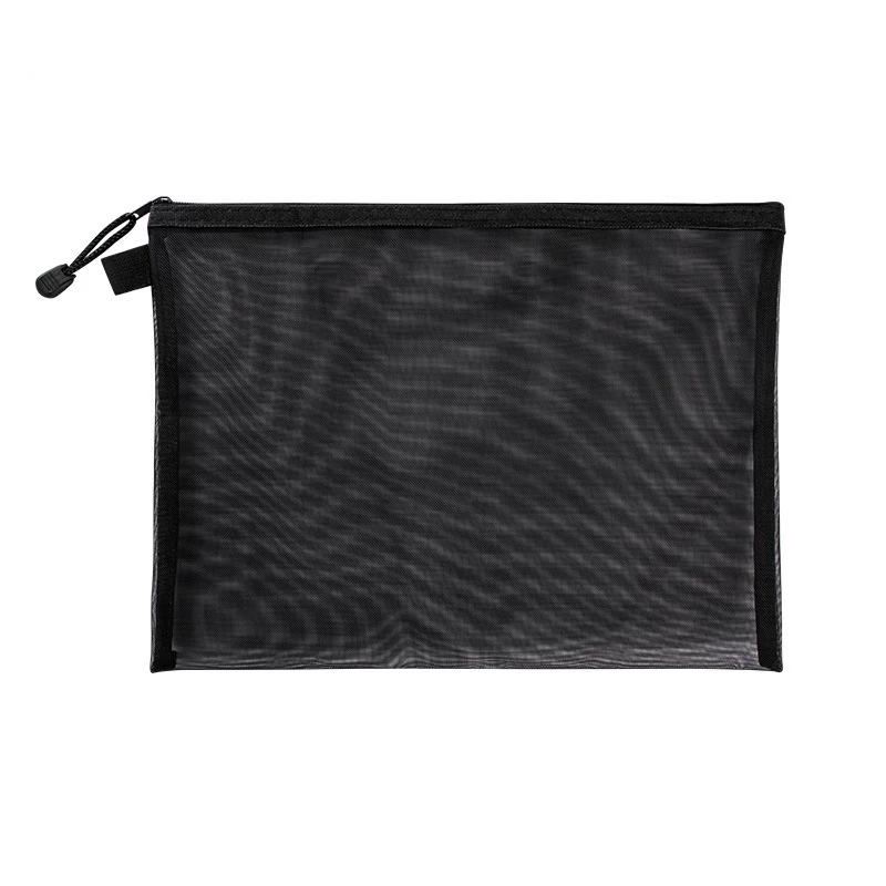 A4 File Bag Transparent Nylon Mesh Zipper Pouch Clear Document Bag Book ...