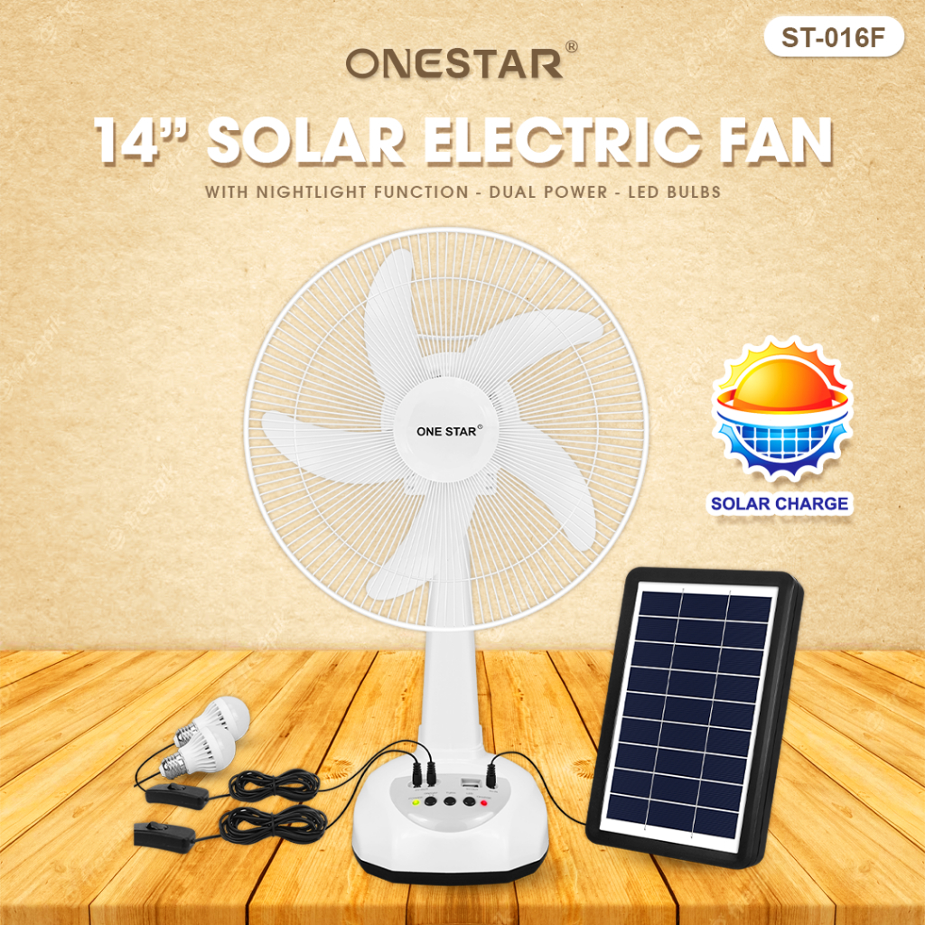 NSS Solar Electric Fan Rechargeable Multifunctional Stand Fan with ...