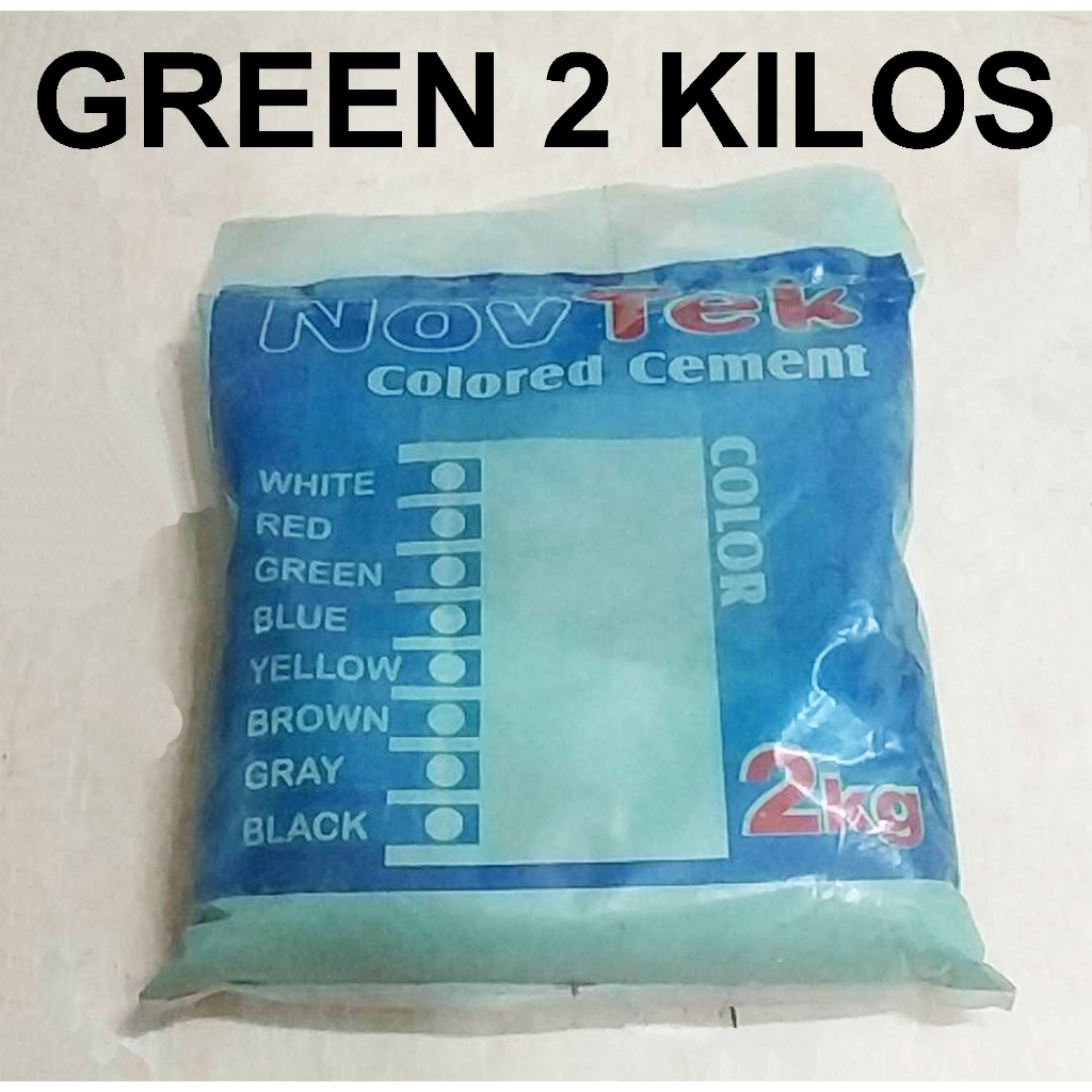 NOVTEK COLORED CEMENT 2 KILOS ( GREEN COLOR ) === GREEN | Shopee ...