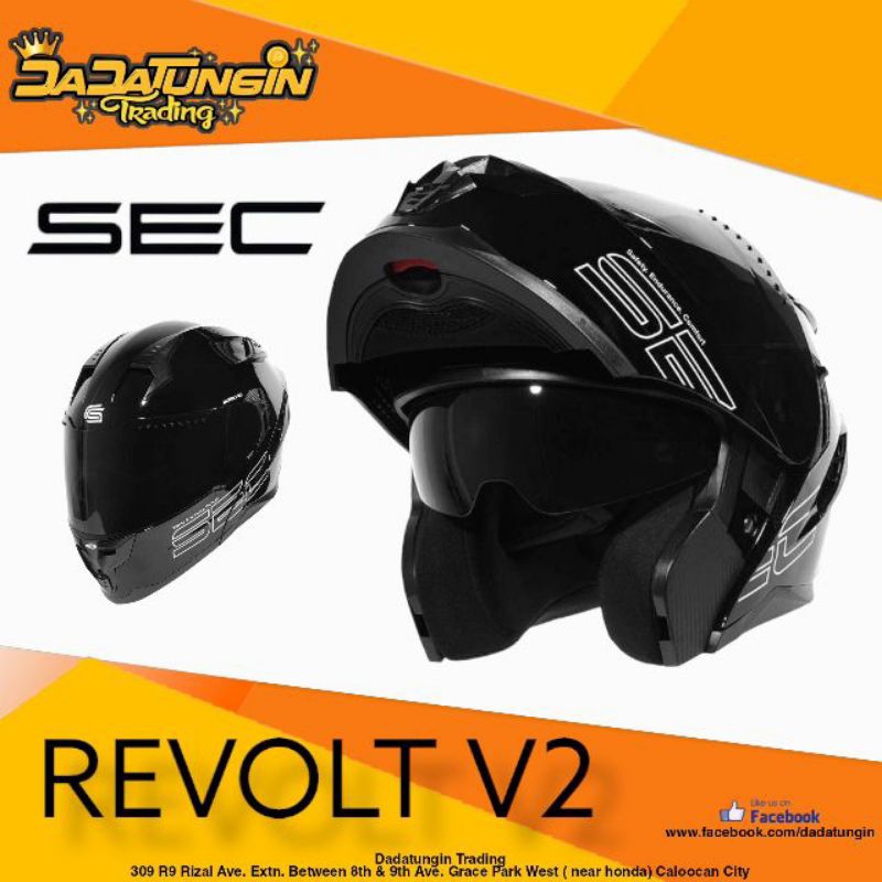 SEC Revolt 2023 and V2 Modular Helmet + FREE Extra Clear Visor and ...