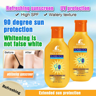 DEVNEN SPF90+ Sunscreen Lotion For Face & Body Sunblock Whitening Cream Moisturizing Suncare ...