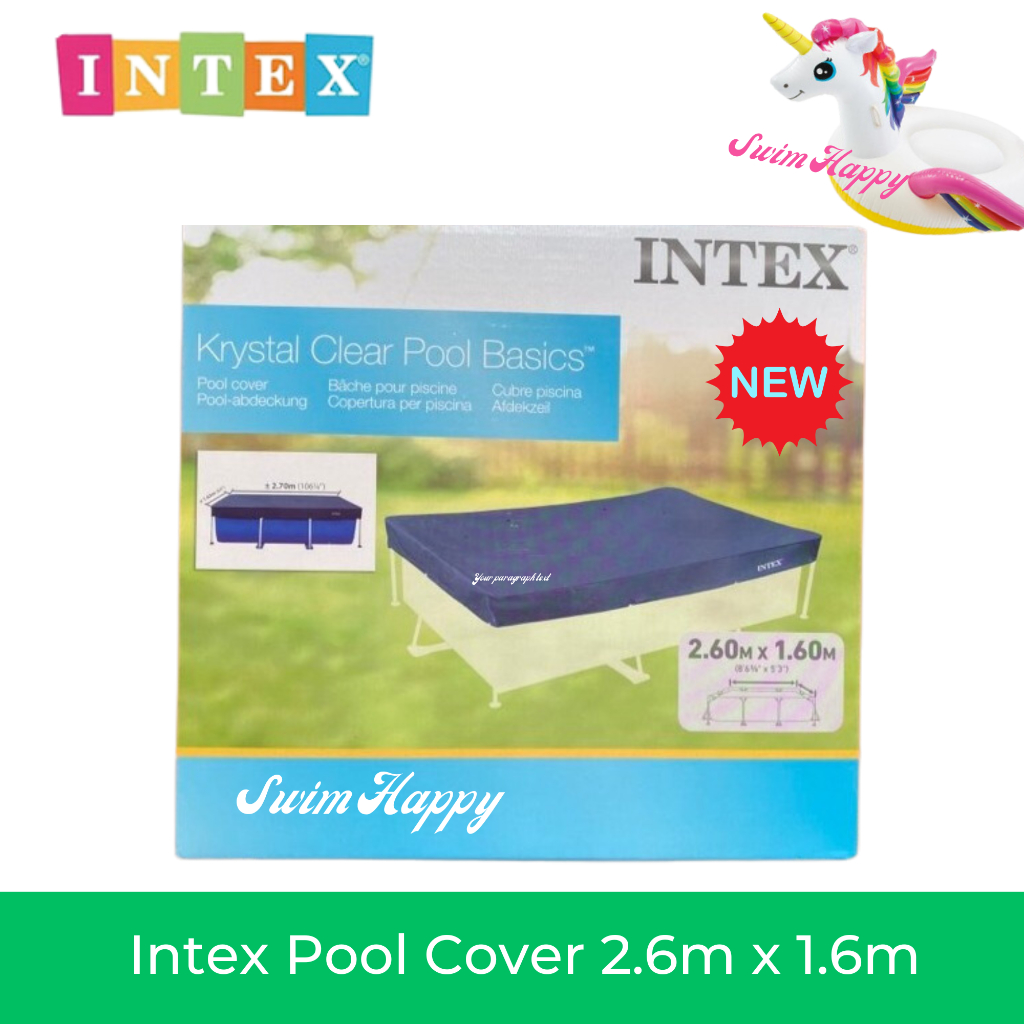SwimHappy INTEX 28036 Krystal Clear Basics Pool Cover for 2.6m x 1.6m ...