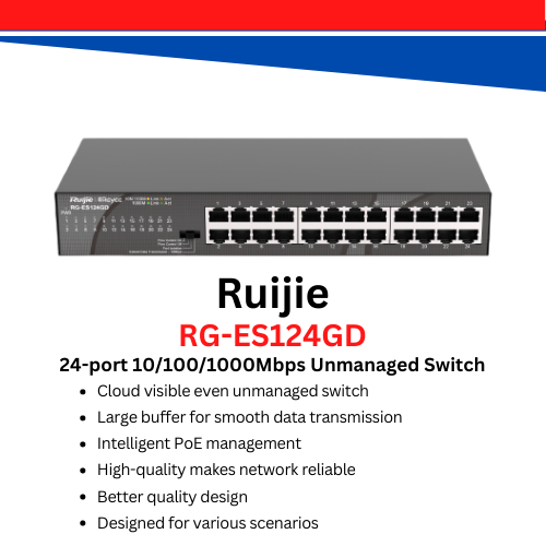 Ruijie | RG-ES124GD 24-port Gigabit Unmanaged Switch | Shopee Philippines