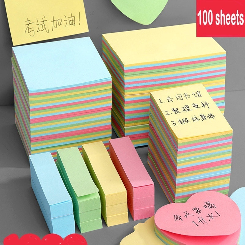 100 Sheets Office & School Sticky Notes Paper 100 sheets | Shopee ...