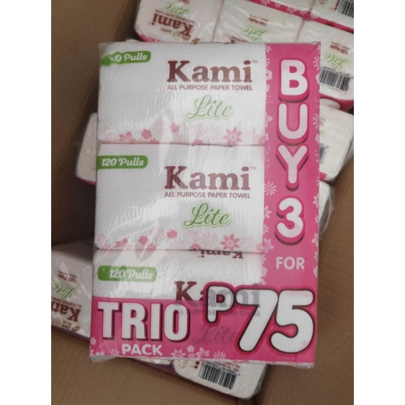 KAMI TRIO All Purpose Paper Towel 120pulls TISSUE | Shopee Philippines