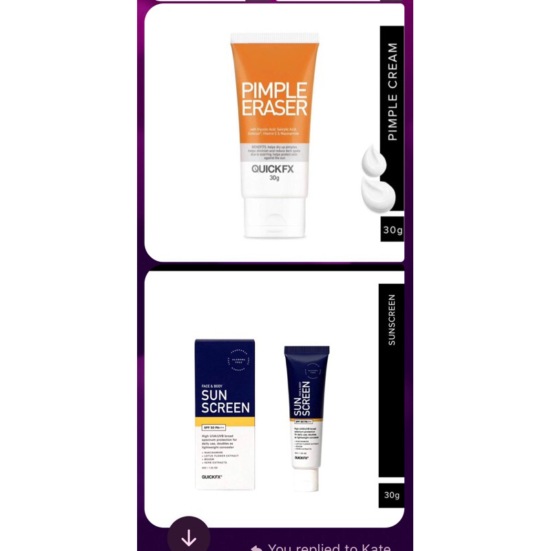 PIMPLE ERASE CREAM 30G/Sunblock SPF50 30g | Shopee Philippines