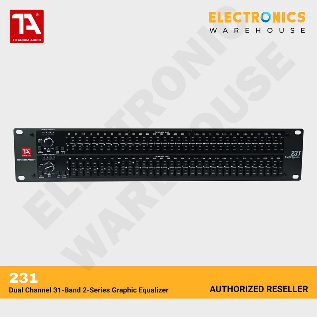 Titanium Audio 231 Dual Channel 31-Band 2-Series Graphic Equalizer (Black) | Shopee Philippines