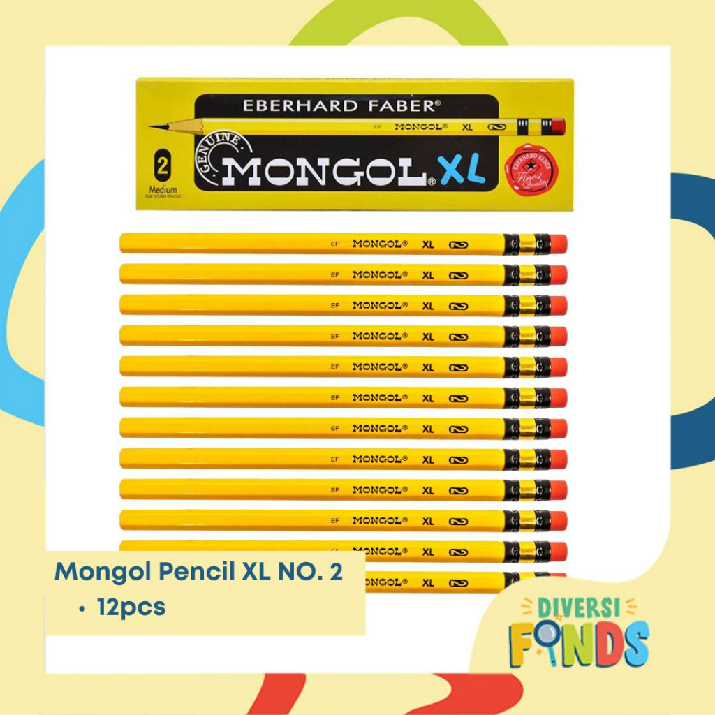 AUTHENTIC XL or Number 2 Mongol Pencil Original #2 or XL 2, Non-Smudge ...