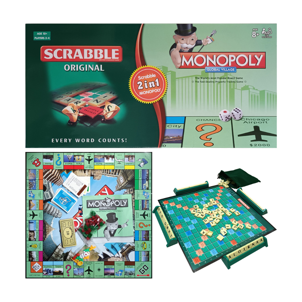 2in1 Scrabble / Monopoly Classic Family Board Game (10 years of age and ...