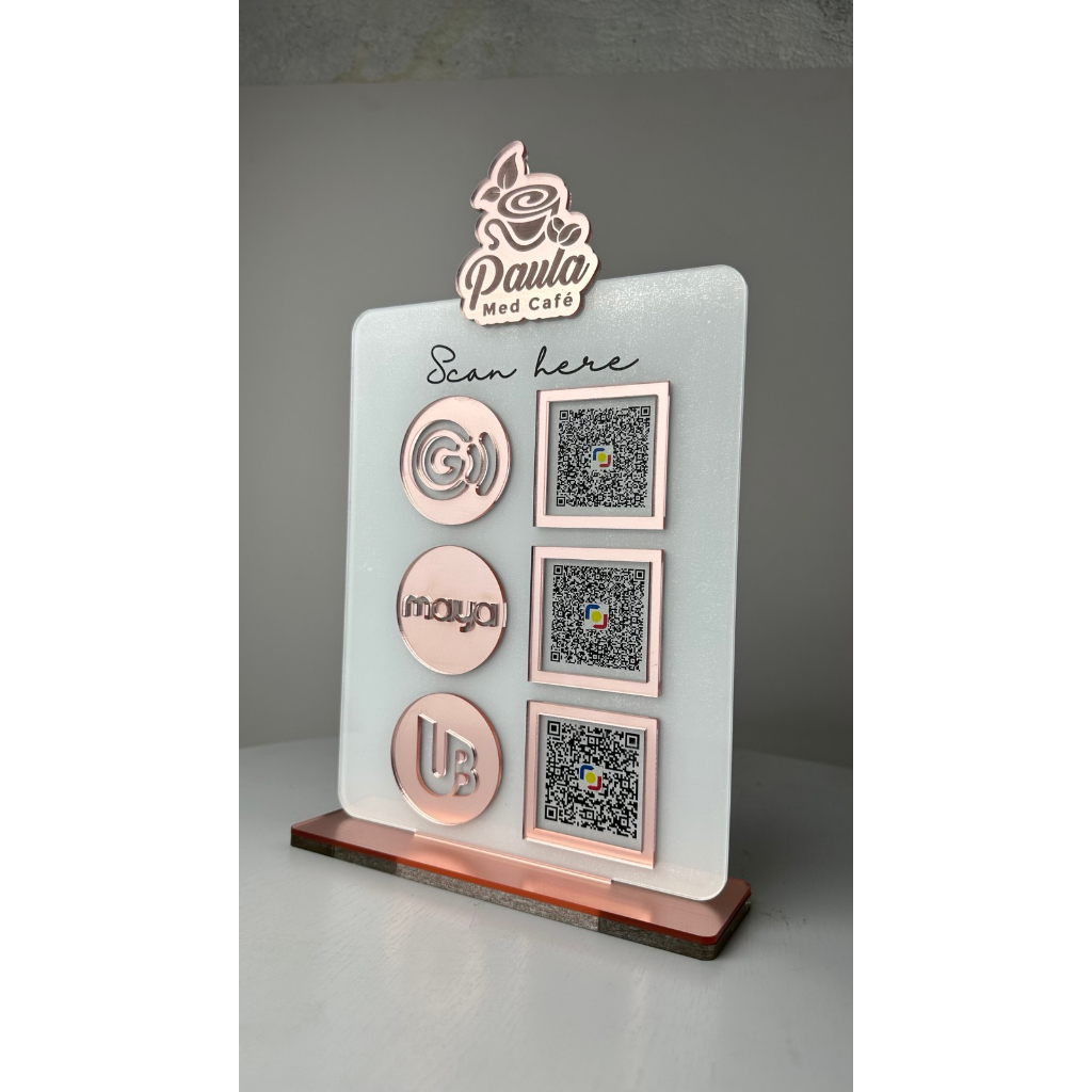 QR Code Stands- High Quality Acrylic QR Standees for Gcash, BDO, BPI ...