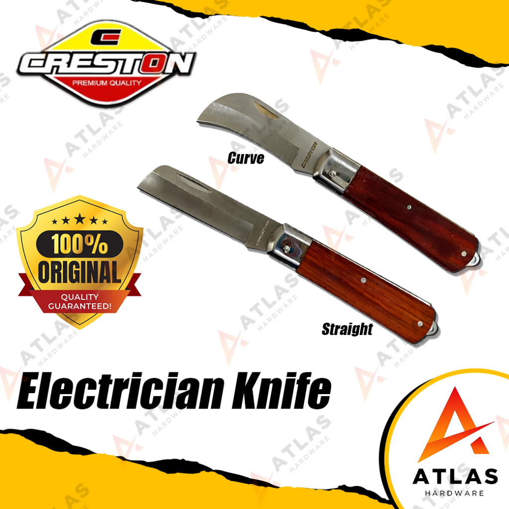 CRESTON Electricians Knife Cutter 5" Straight & Curve Blade | Shopee ...