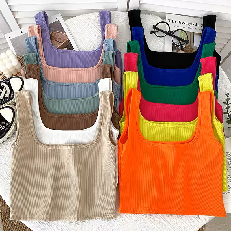 Melody Cotton Knit Square Neck Sando Top 11366# | Shopee Philippines