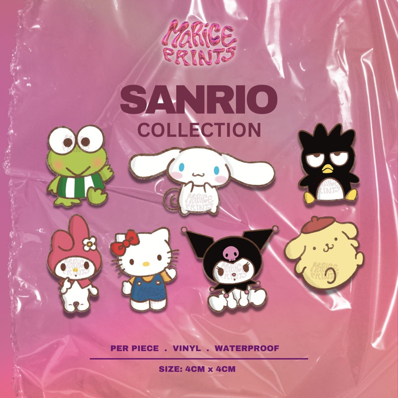 Sanrio Characters Collection Vinyl Waterproof Sticker | Sanrio Inspired ...