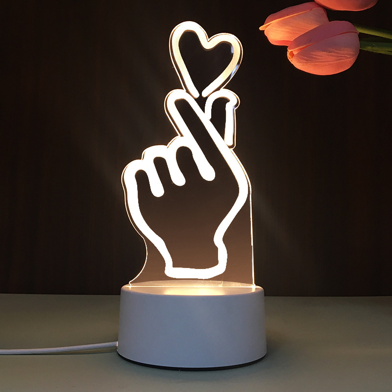Best Creative Gift LED Acrylic 3D Night Lamp Bedroom Lamp Cute Cartoon ...