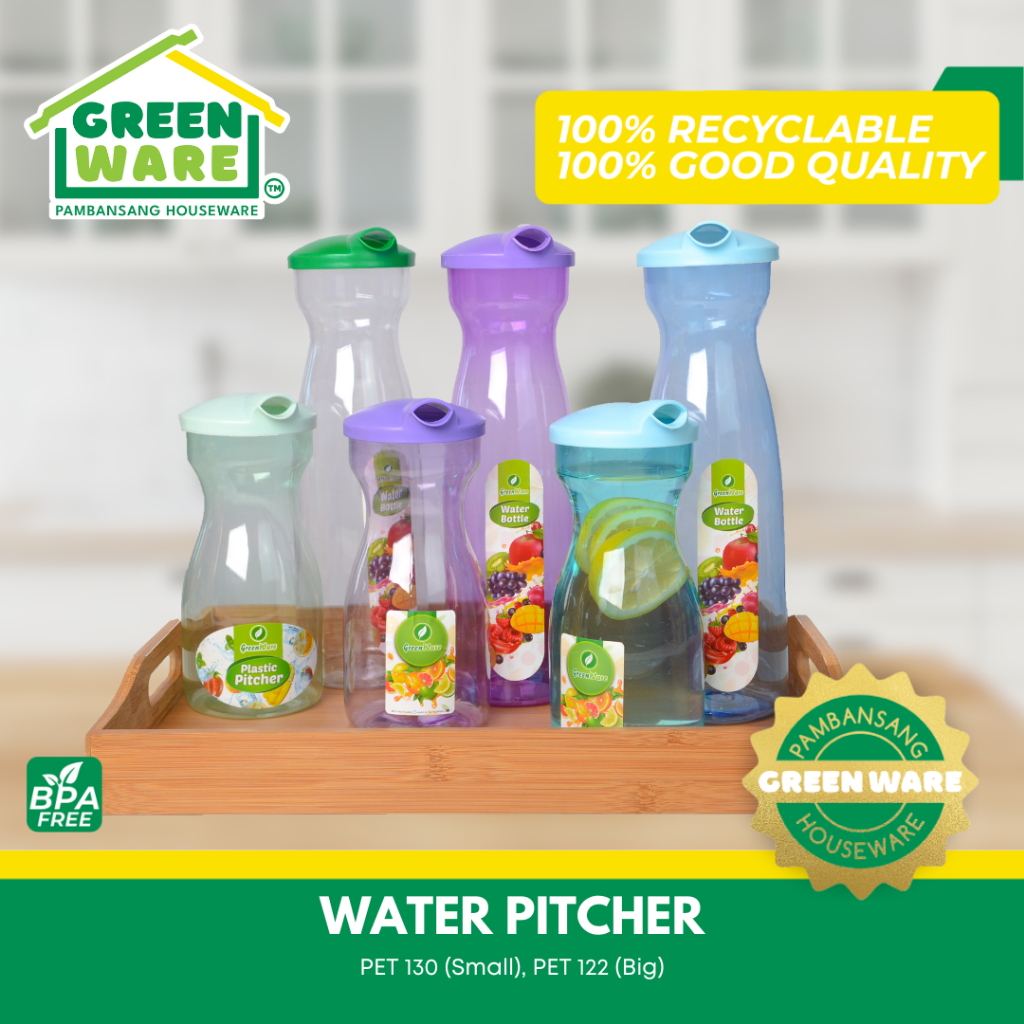 Greenware Pitcher Water Bottles 1liter 1.5 Liter PET-130, PET-122 | Shopee Philippines