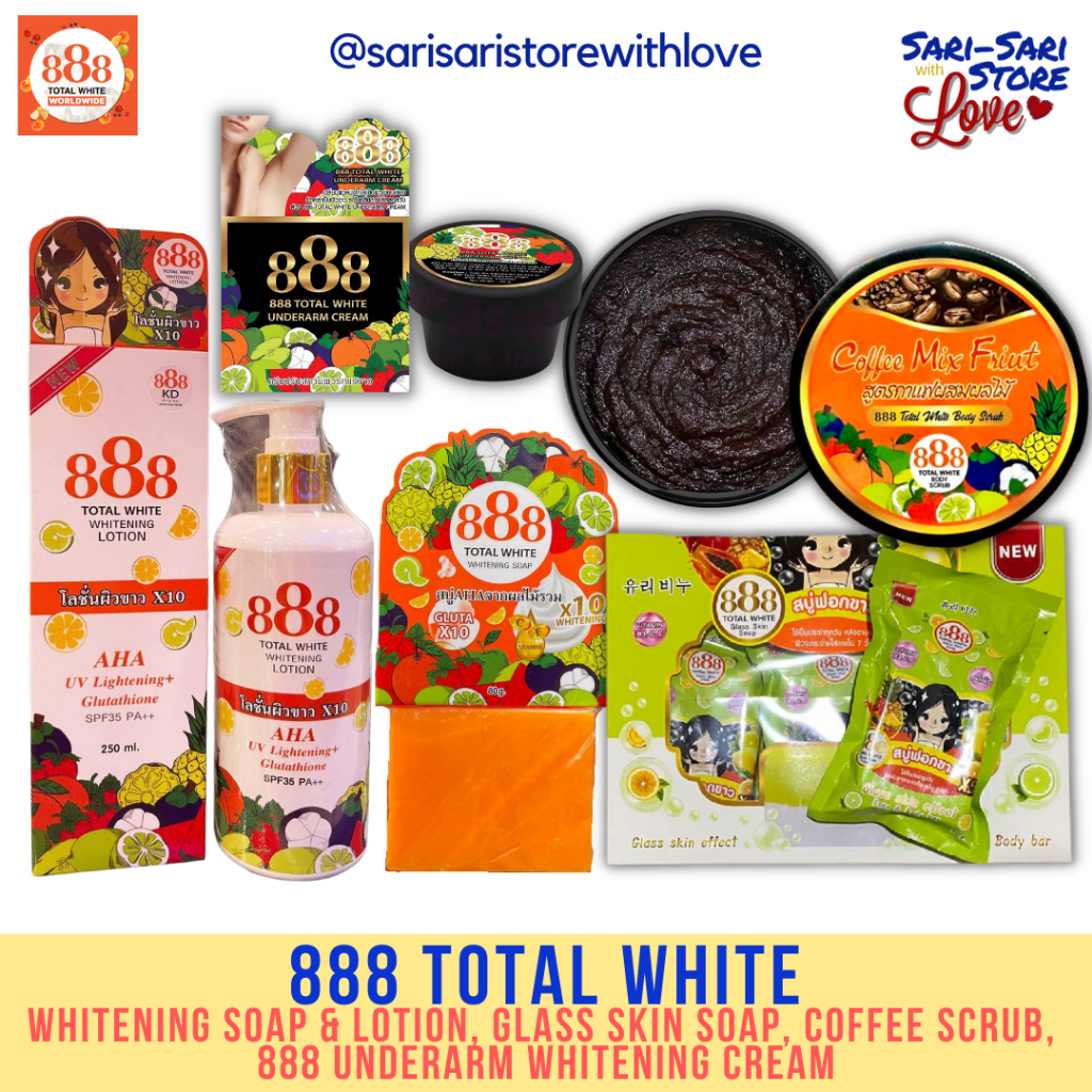 888 Total White - Whitening Lotion, Whitening Soap, Underarm Cream for stretchmarks and dark ...