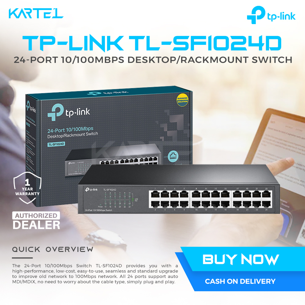 TP-LINK TL-SF1024D 24-Port 10/100Mbps Desktop/Rackmount Switch | Shopee ...