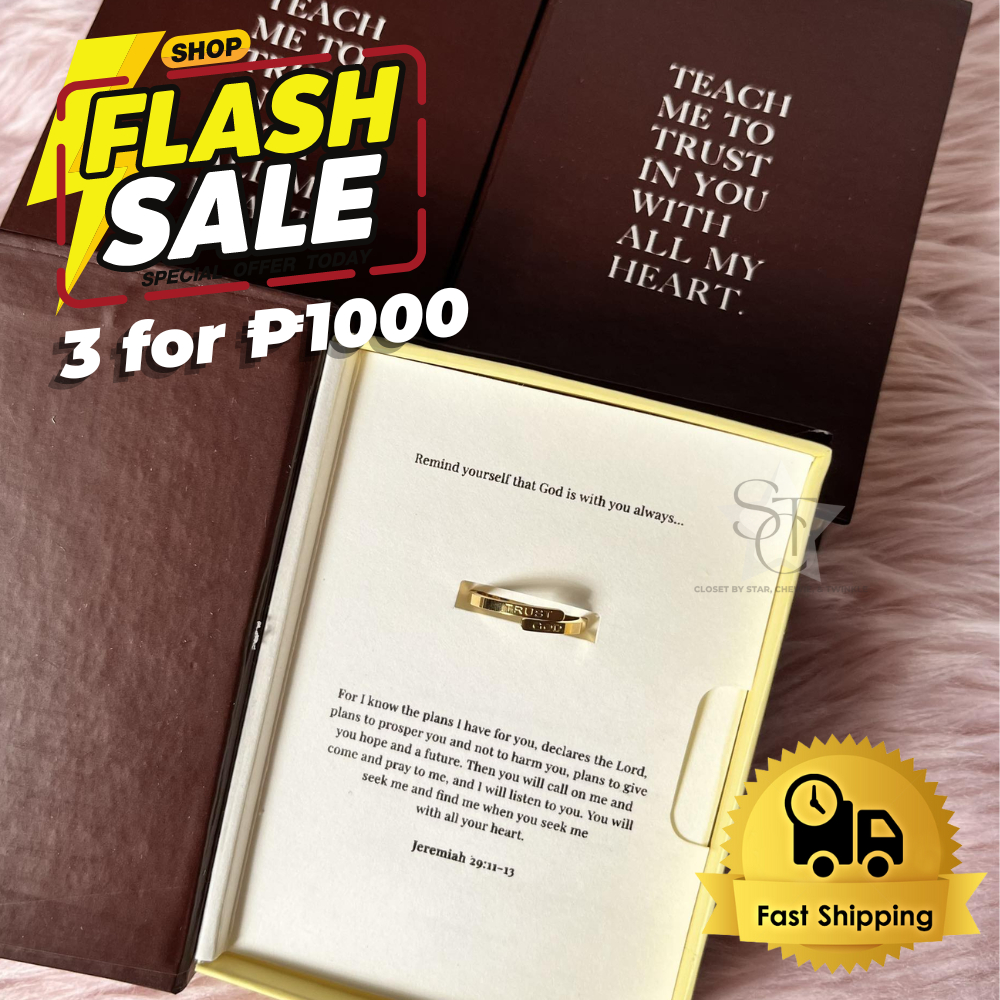 Trust God Ring - Adjustable Size 18k Gold Plated Stainless Steel ...