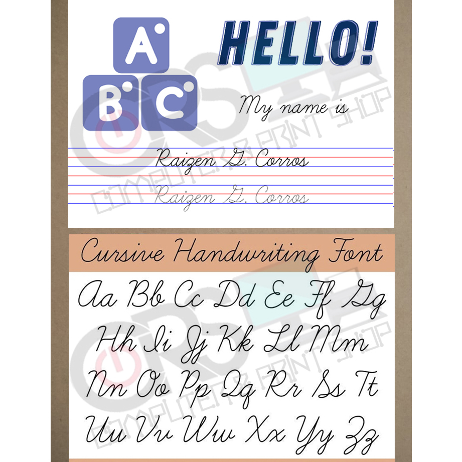 Customized Cursive Name Tracing Pad | Shopee Philippines