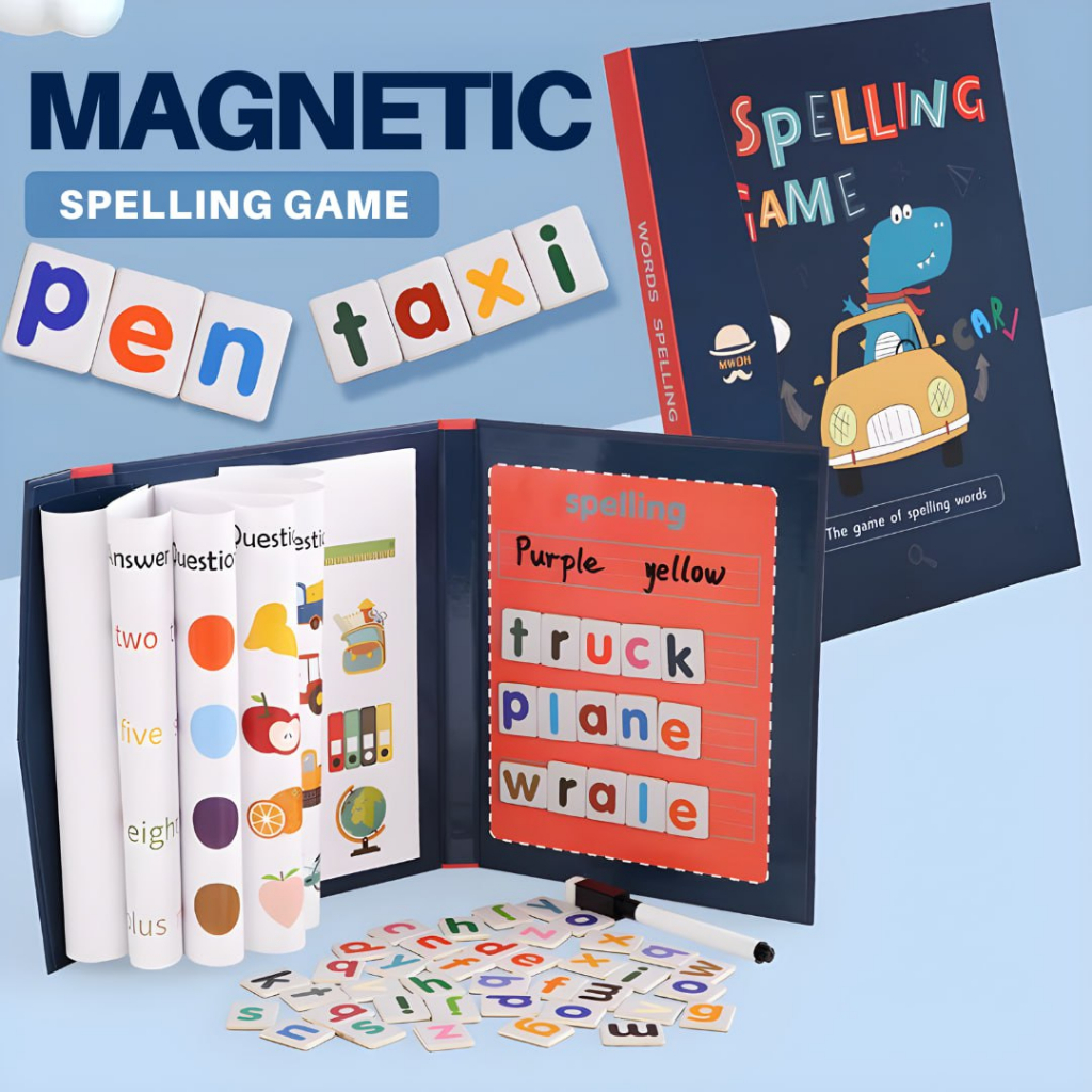 Magnetic Word 8 Pages Spelling Game Kids Early Education English ...
