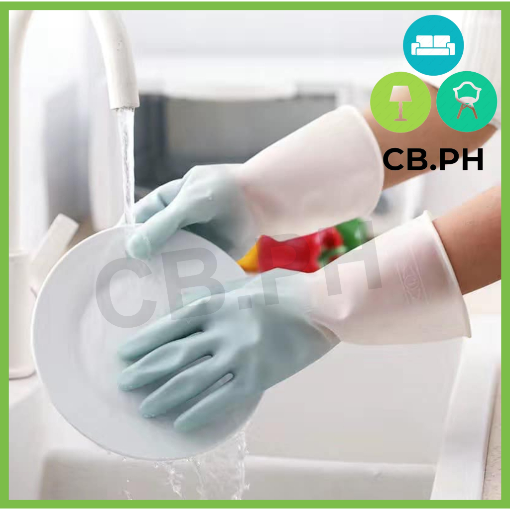 CB.PH Dishwashing Cleaning Gloves Silicone Rubber Dish Washing Reusable ...