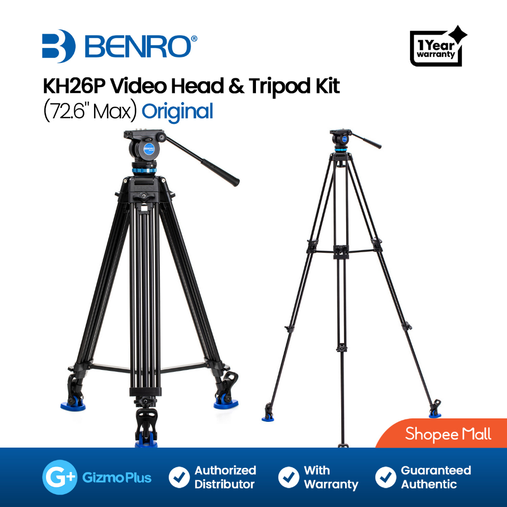 Benro KH26PC Video Head & Tripod Kit (72.6" Max) | Shopee Philippines