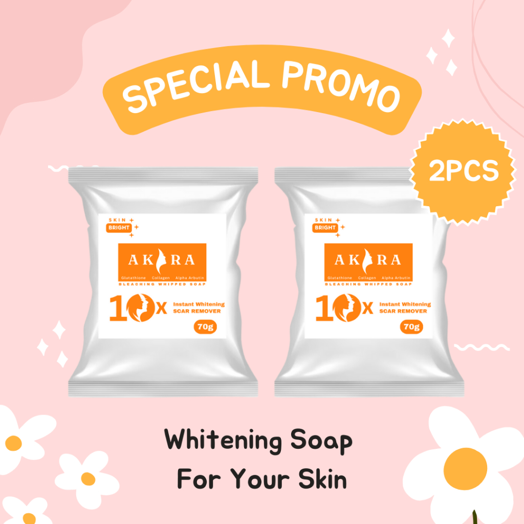 Akira Bleaching Soap 2pcs 10x Whitening Effect With Collagen