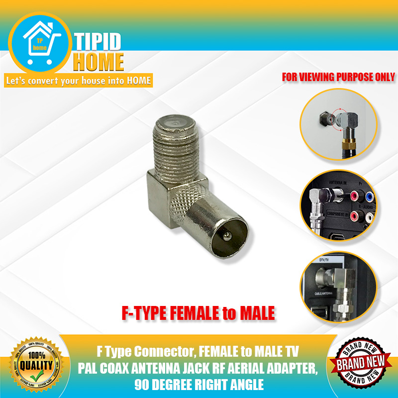 F Type Connector, FEMALE to MALE TV PAL COAX ANTENNA JACK RF AERIAL ...