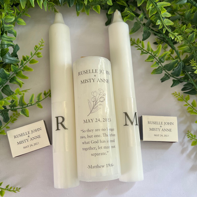 Personalized Wedding Candles Minimalist (Fixed Layout) | Shopee Philippines