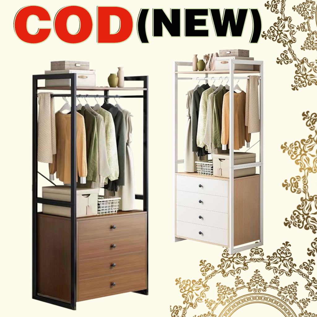 Modern Minimalist Bedroom Hanger Multi functional Hanger Drawer Cabinet ...