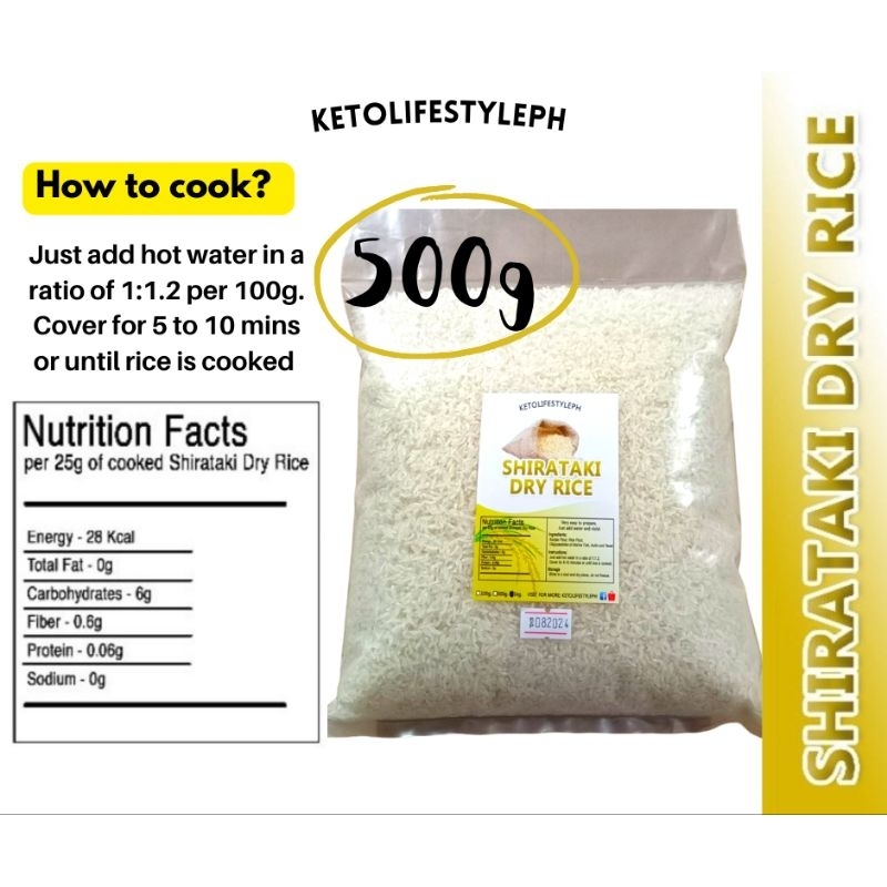 Shirataki Dry Rice Konjac 500g (Low-carb/Low Calorie) | Shopee Philippines