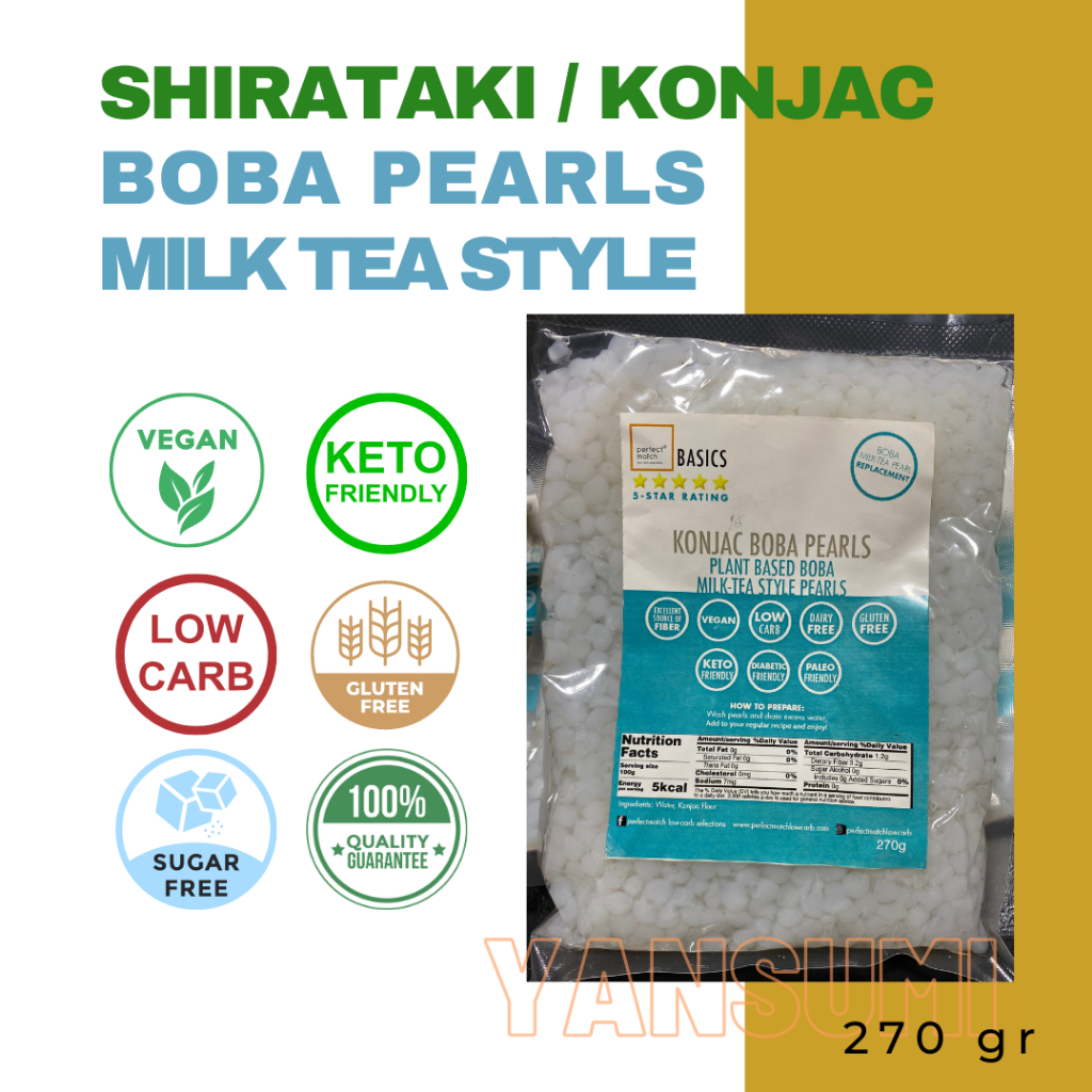 Shirataki Konjac Boba Pearls I Plant Based Milktea Style Pearls | Low ...