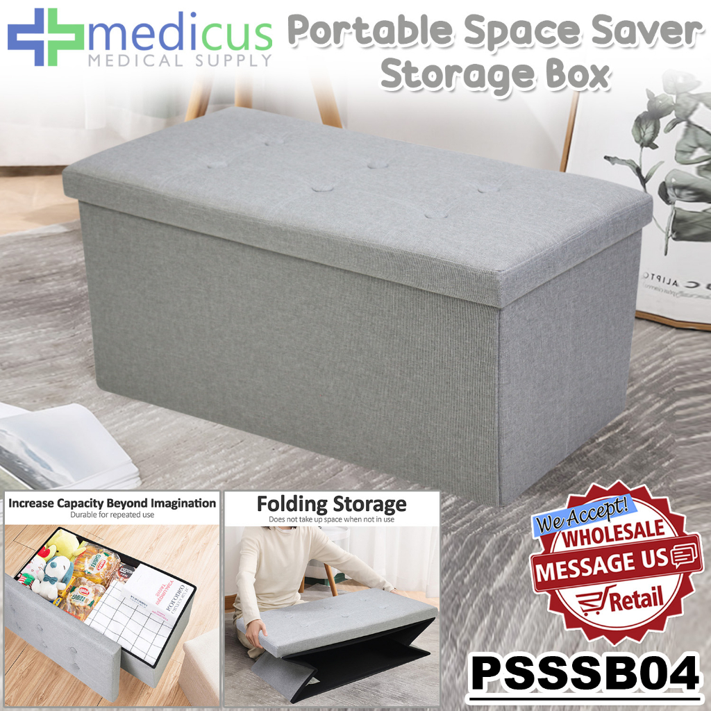 Medicus PSSSB04 Ottoman Storage Space Saver Rectangular Folding Sofa ...