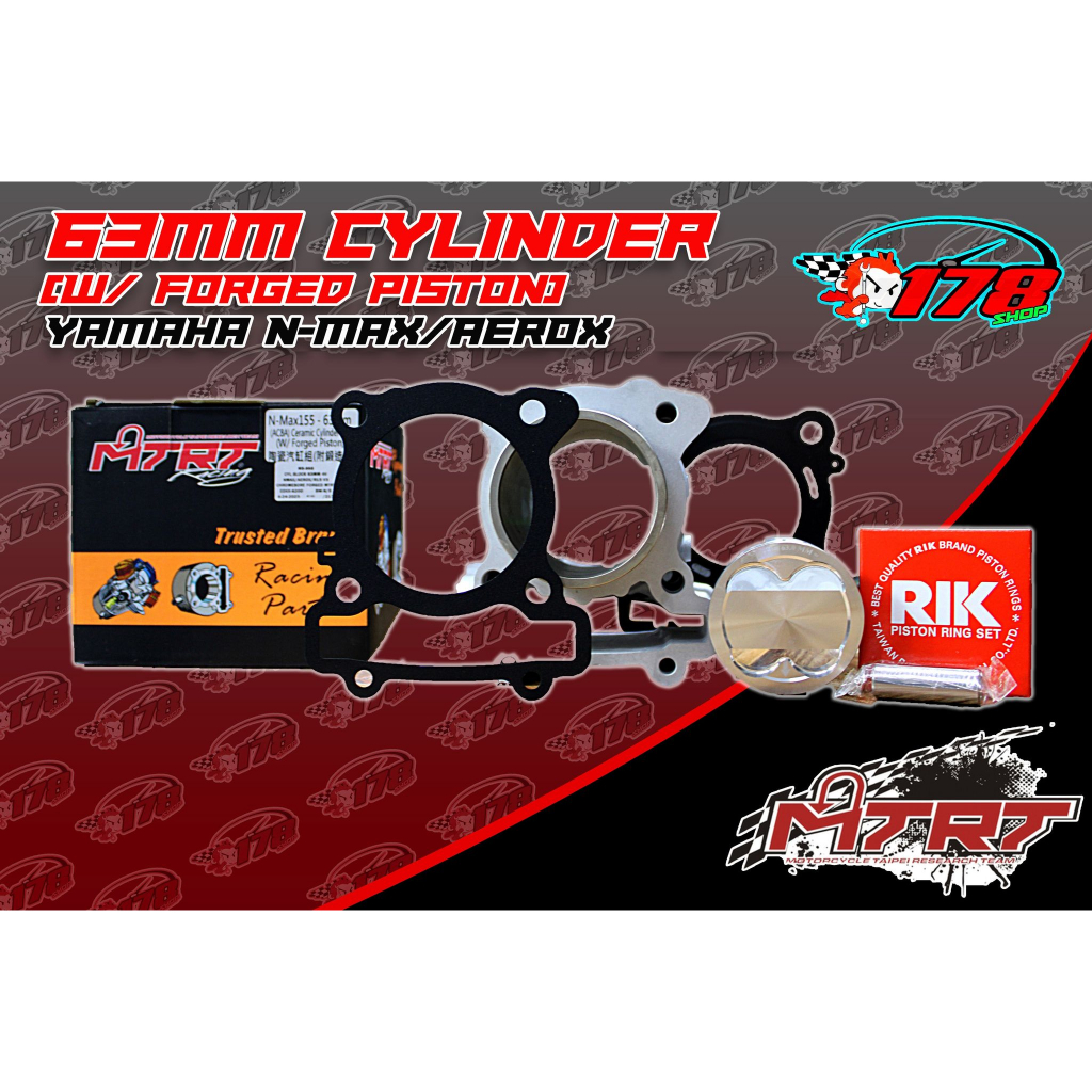 MTRT cylinder block kit nmax aerox chromebore froged piston(63MM ...