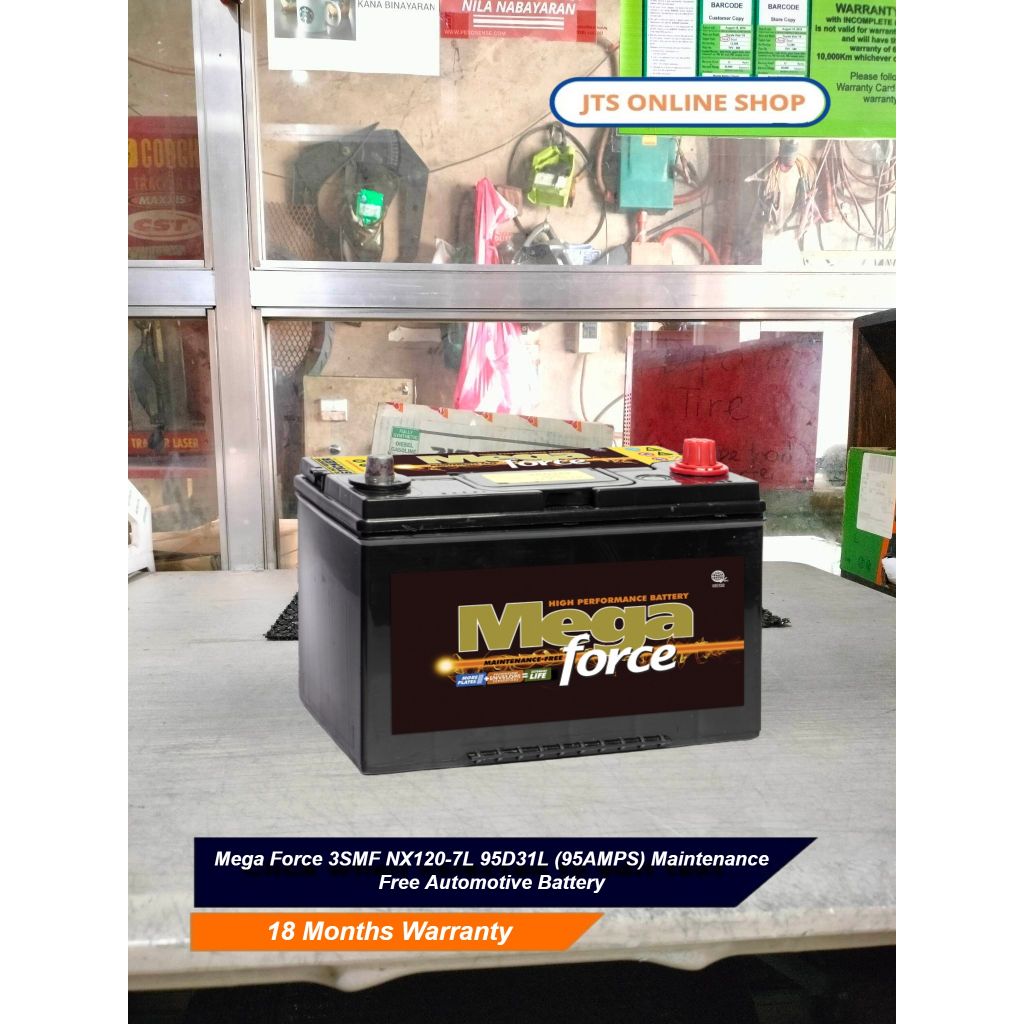 Mega Force 3SMF NX120-7L 95D31L (85AMPS) Maintenance Free Automotive ...