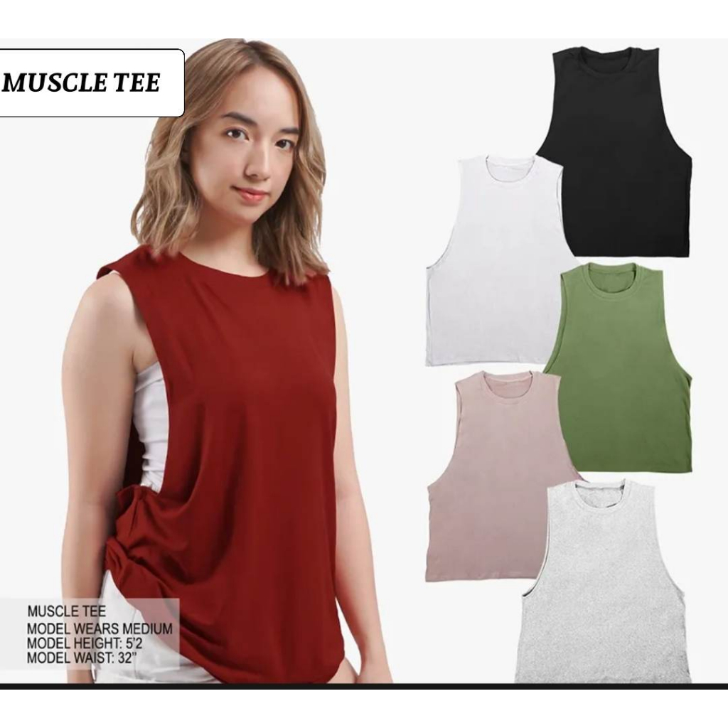 (ACS) MUSCLE TEE PLAIN FOR MEN/WOMEN UNISEX WITH SIZE S-XXL | Shopee ...