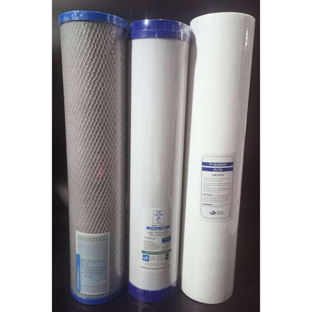 3pcs- 20 inches BIG BLUE FILTERS REPLACEMENT - PP Sediment/UDF/CTO ...