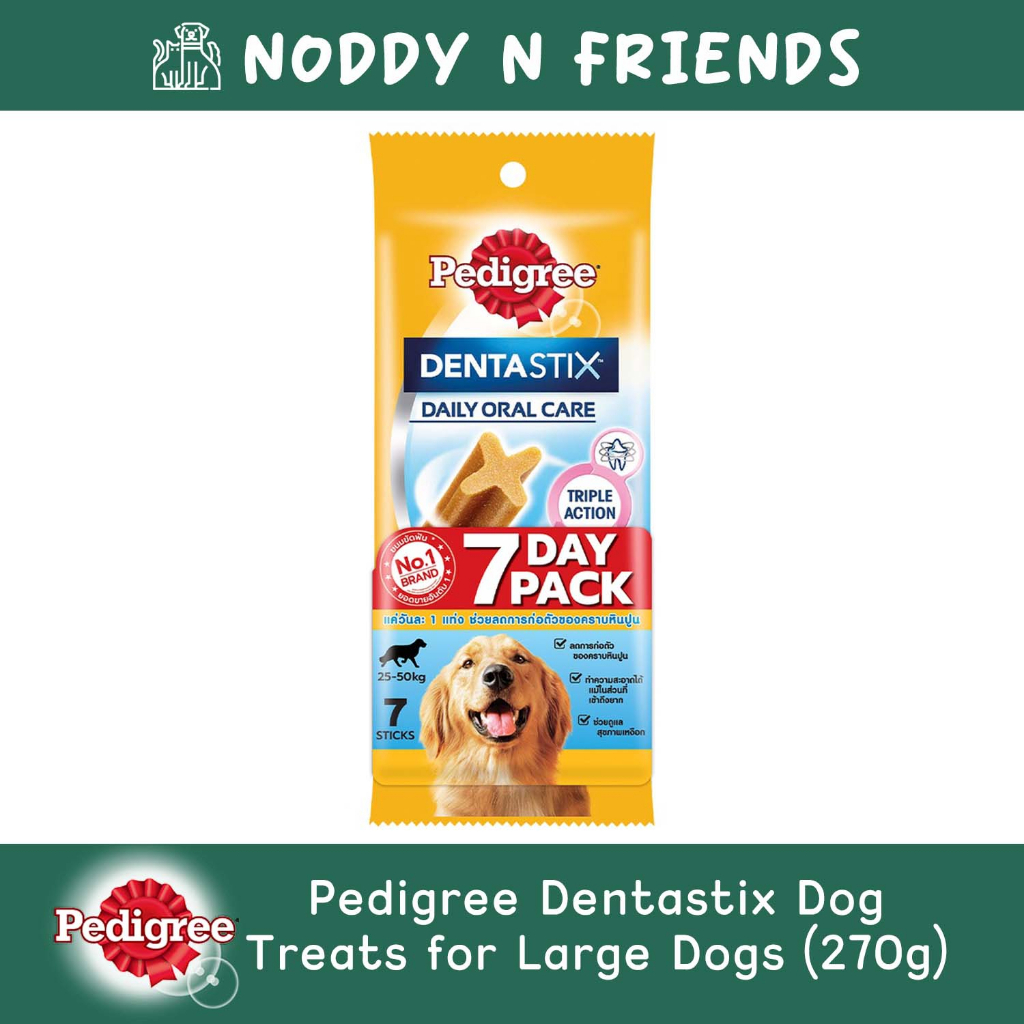 Pedigree Dentastix for Large Dogs 7-day pack Dental Dog Treats (270g ...
