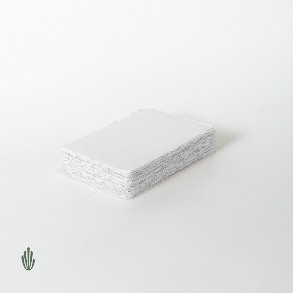 5"x 7", White, Indian Handmade Cotton Rag Deckle Edge Paper, 250gsm ...