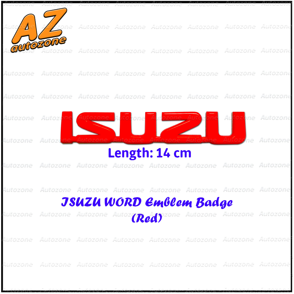 ISUZU WORD Emblem Badge for Rear Trunk/Side (Red) | Shopee Philippines