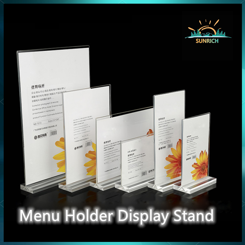 Acrylic Standing Display Stand Desktop Advertising Price Brand Double ...