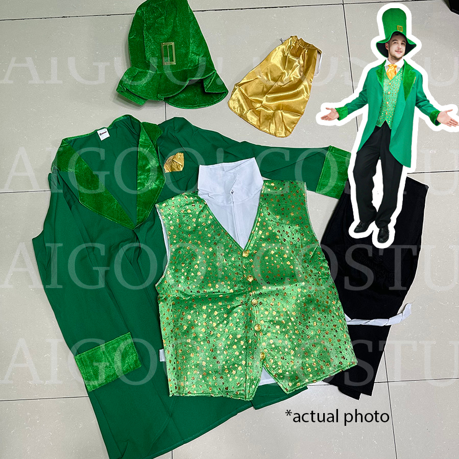 United Nations Ireland Boy Costume for Men Irish Leprechaun Cosplay for ...