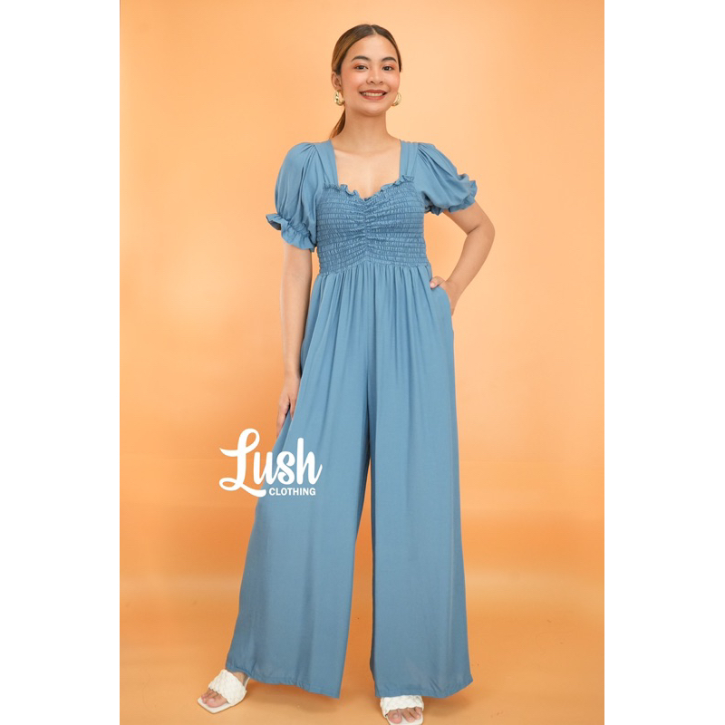 LUSH CLOTHING CHARLOTTE NEW Wide Leg Pants with Puff Sleeves and ...