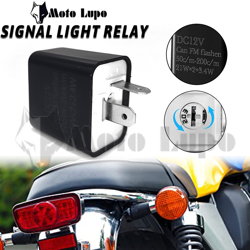 Mototiger LED Signal Light Flasher Relay Adjustable Universal Black ...