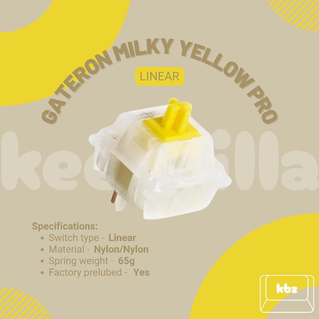 Gateron Milky Yellow Pro Linear Switch Mechanical Keyboard Switch 5 ...