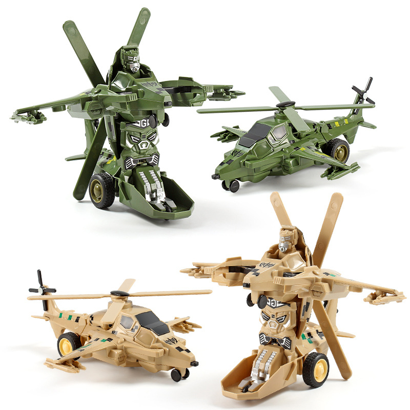 Impact Tranforming Aircraft Toys inertial robot military helicopter ...