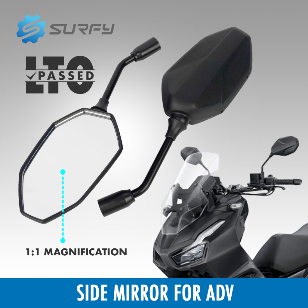 ADV Design Side Mirror Adjustable Clear Lens Non-Grado With YAMAHA ...