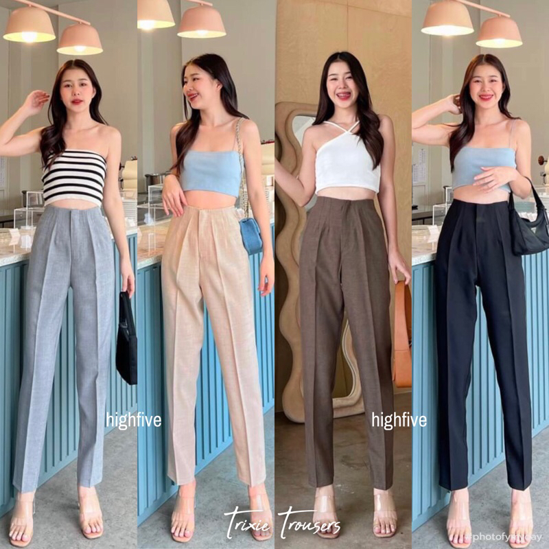 TRIXIE LINEN TROUSERS | Shopee Philippines