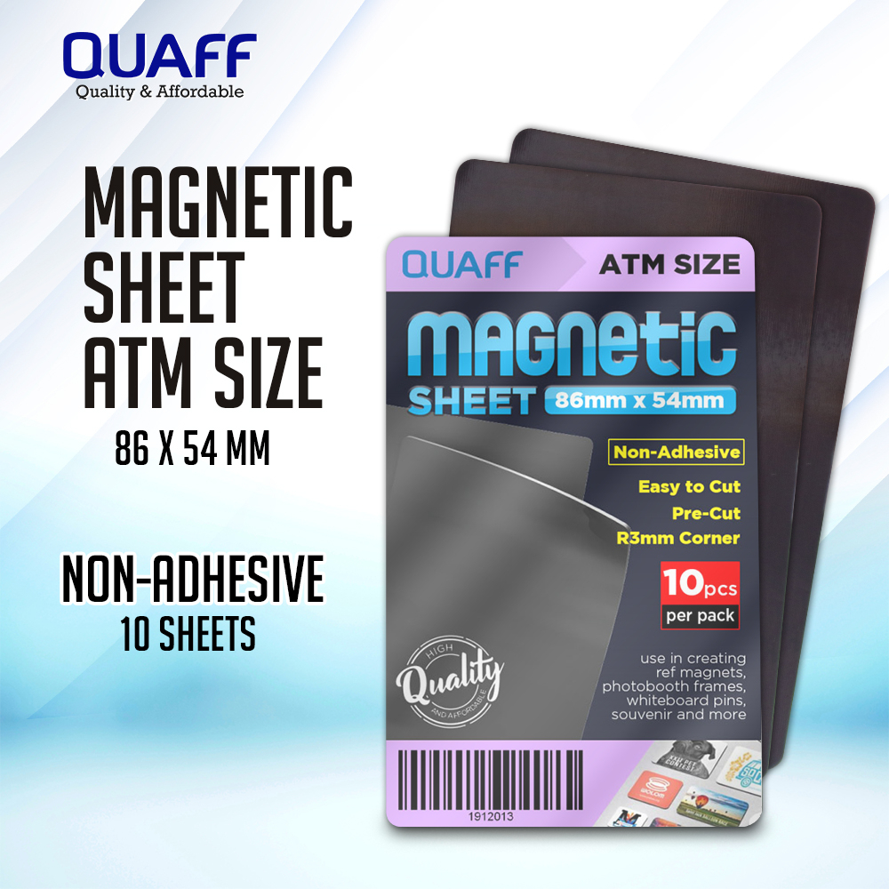 (10 sheets) QUAFF Magnetic Sheet with Adhesive & Non-adhesive 1mm ATM Sze (6x54mm) | Shopee ...