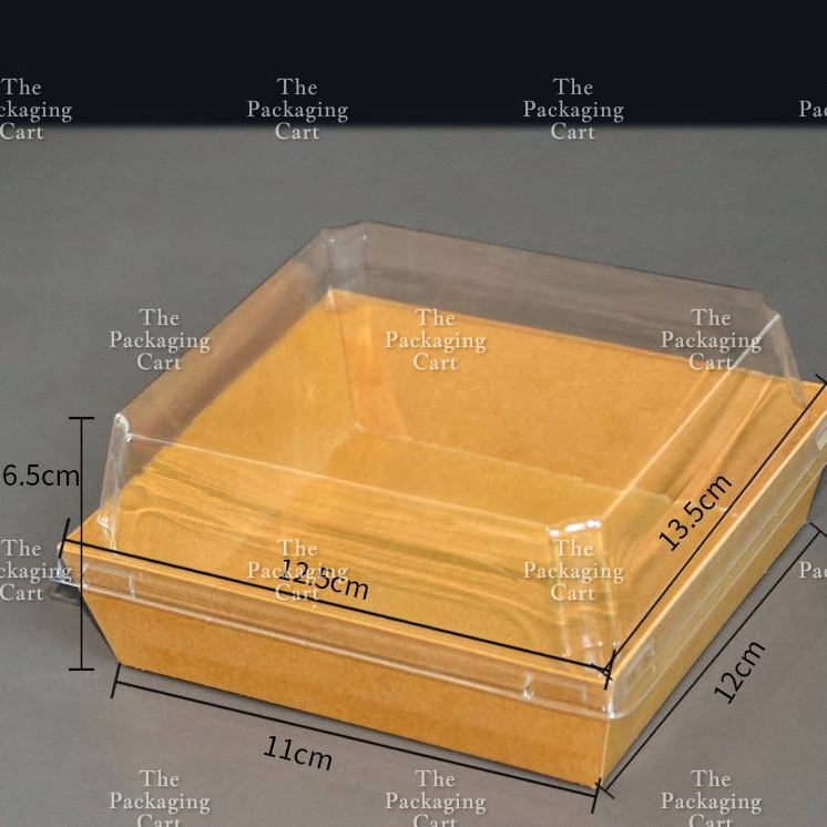 10pcs Disposable Dessert Square Rectangle Kraft Packaging Box Take Out ...